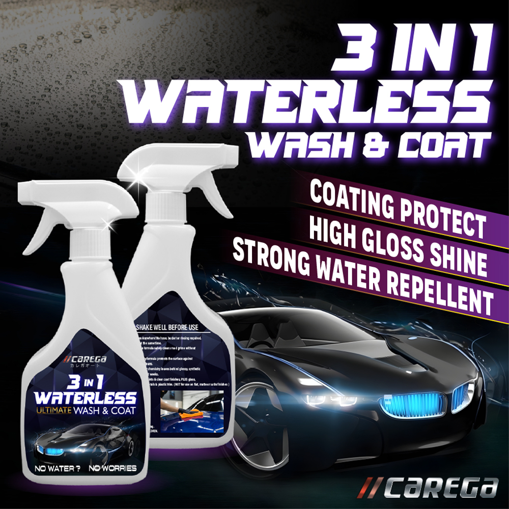 Carega 3 in 1 Waterless Wash & Coat Wax Wash Coating Protect High Gloss ...