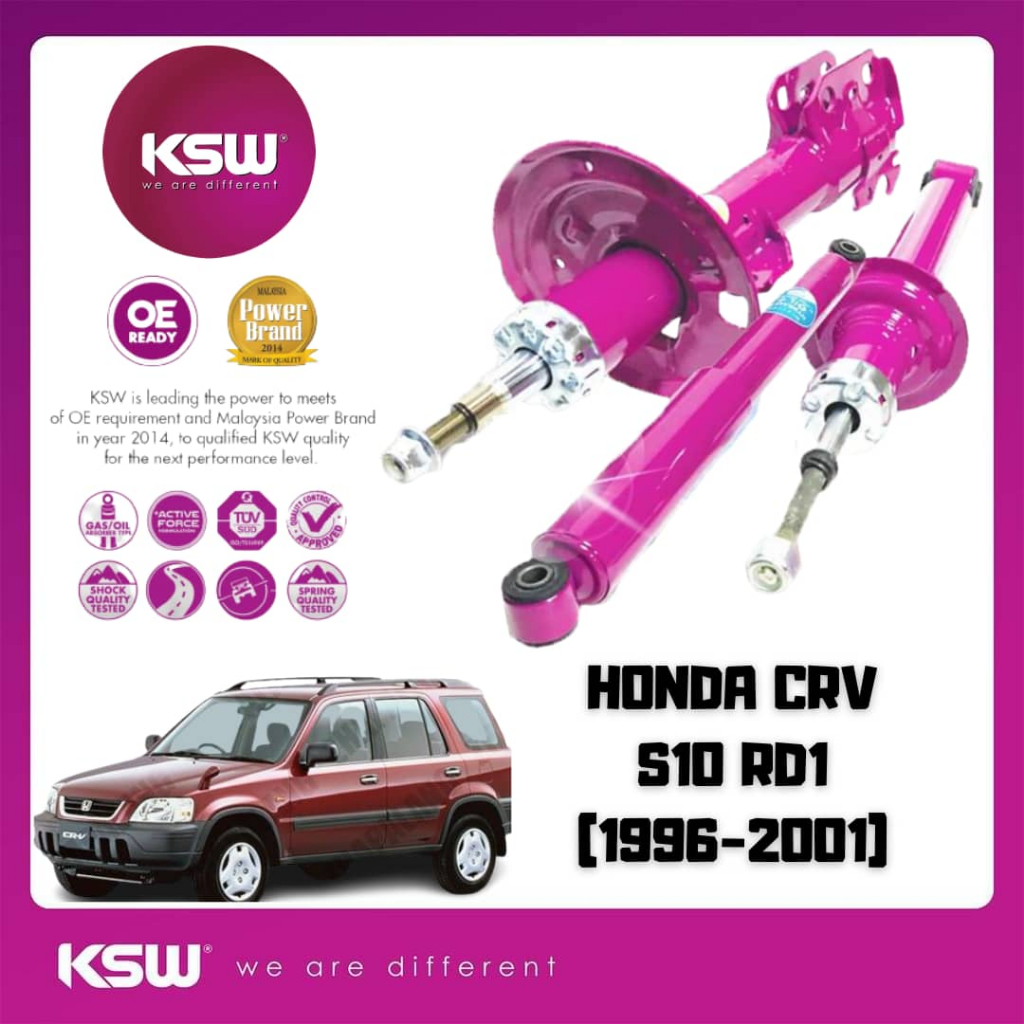 🔥Ksw Shock Absorber[Gas]Honda Crv S10 Rd1[1996-2001]Front&rear | Shopee Malaysia