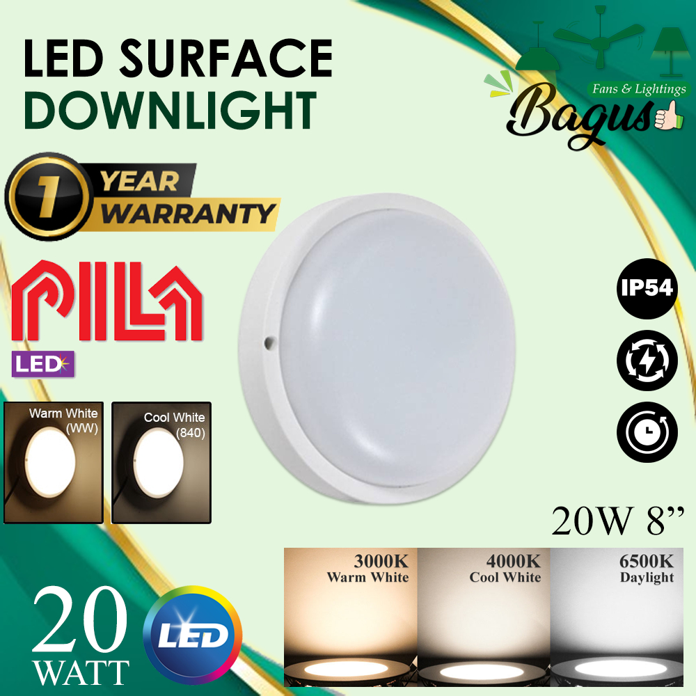 LED Surface Downlight - PILA LED Bulkhead 8" Ceiling Wall Lamp | 20 ...