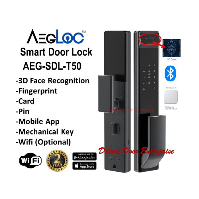 AEGLOC Smart Door Lock T50 / AEG-SDL-T50 / Smart Lock / Digital Door ...
