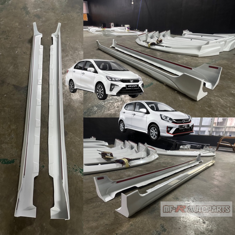 SIDE SKIRT GEAR UP 2020 MATERIAL ABS FOR PERODUA BEZZA AXIA | Shopee ...