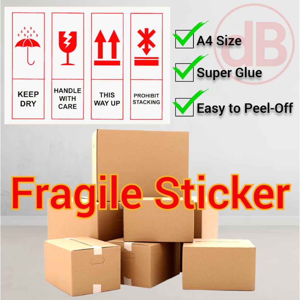 (5pcs/set) Fragile Sticker/ Handle With Care/ This Way Up/ Prohibit ...