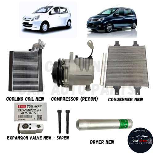 📣JIMAT SET📣 PERODUA VIVA / ELITE FULL SET AIRCOND PARTS COMPRESSOR ...