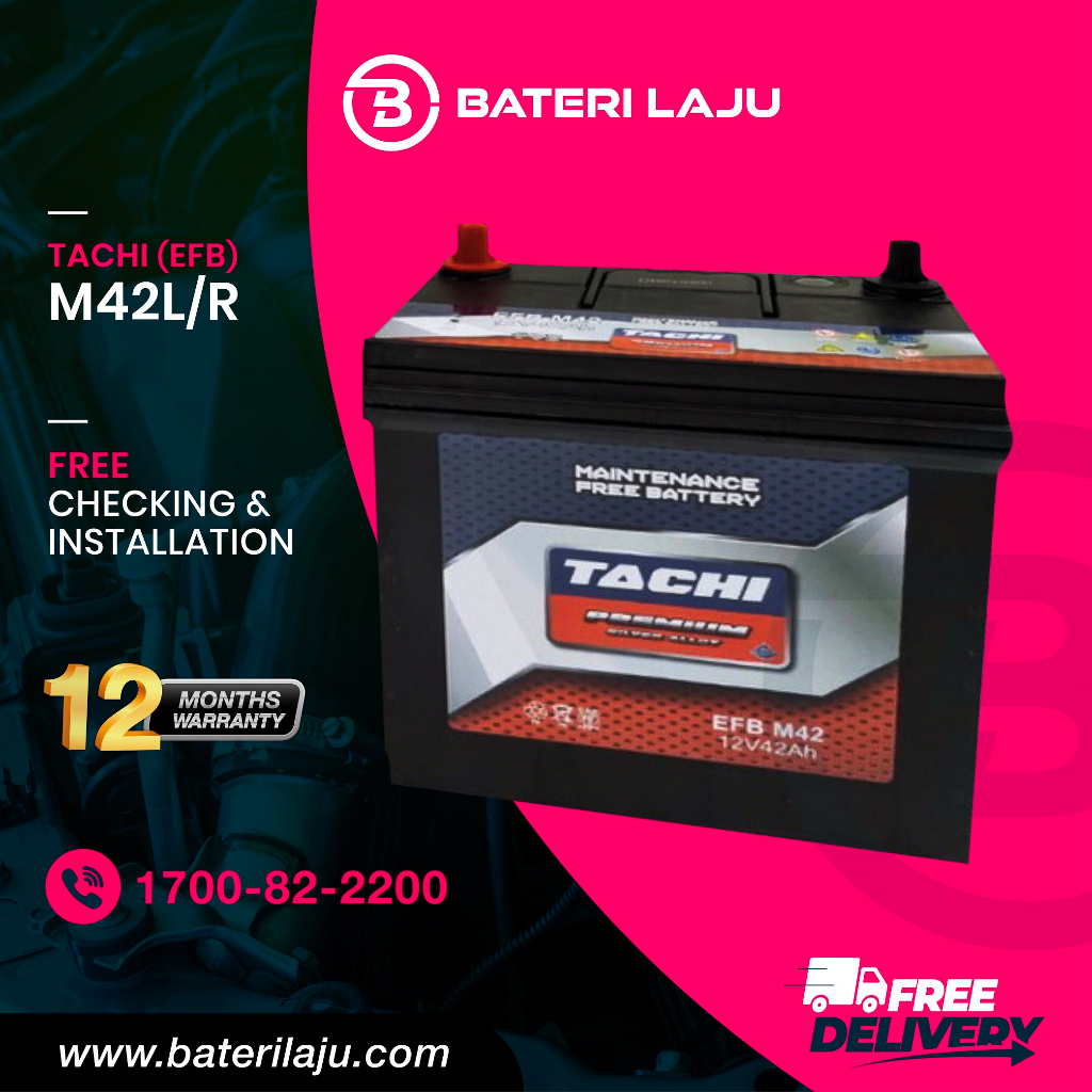 M42L TACHI Start Stop Car Battery - ECO Myvi, Bezza, Aruz, Ativa Eco ...