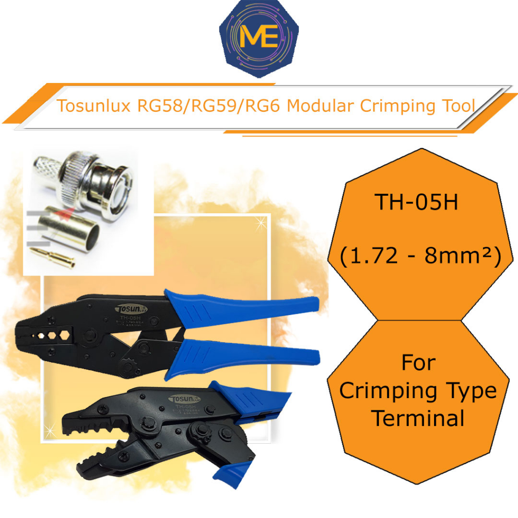 Tosunlux TH-05H RG 58 / RG 59 / RG 6 ( 1.72 - 8 mm² ) Plugs Modular ...