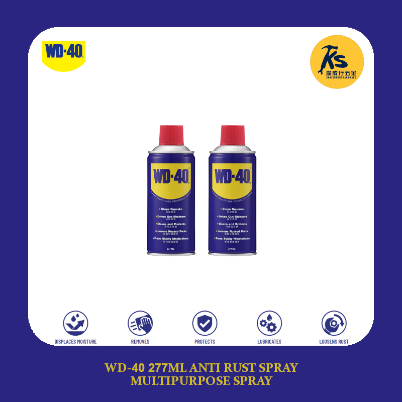 WD-40 277ML ANTI RUST SPRAY MULTIPURPOSE SPRAY (TWIN PACK) | Shopee ...