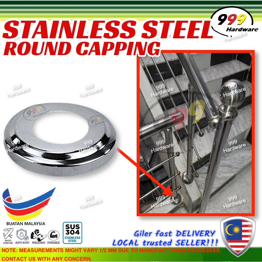 999 STAINLESS STEEL ROUND LEG CAP / BALUSTER BASE CAPPING / HOLLOW TUBE ...