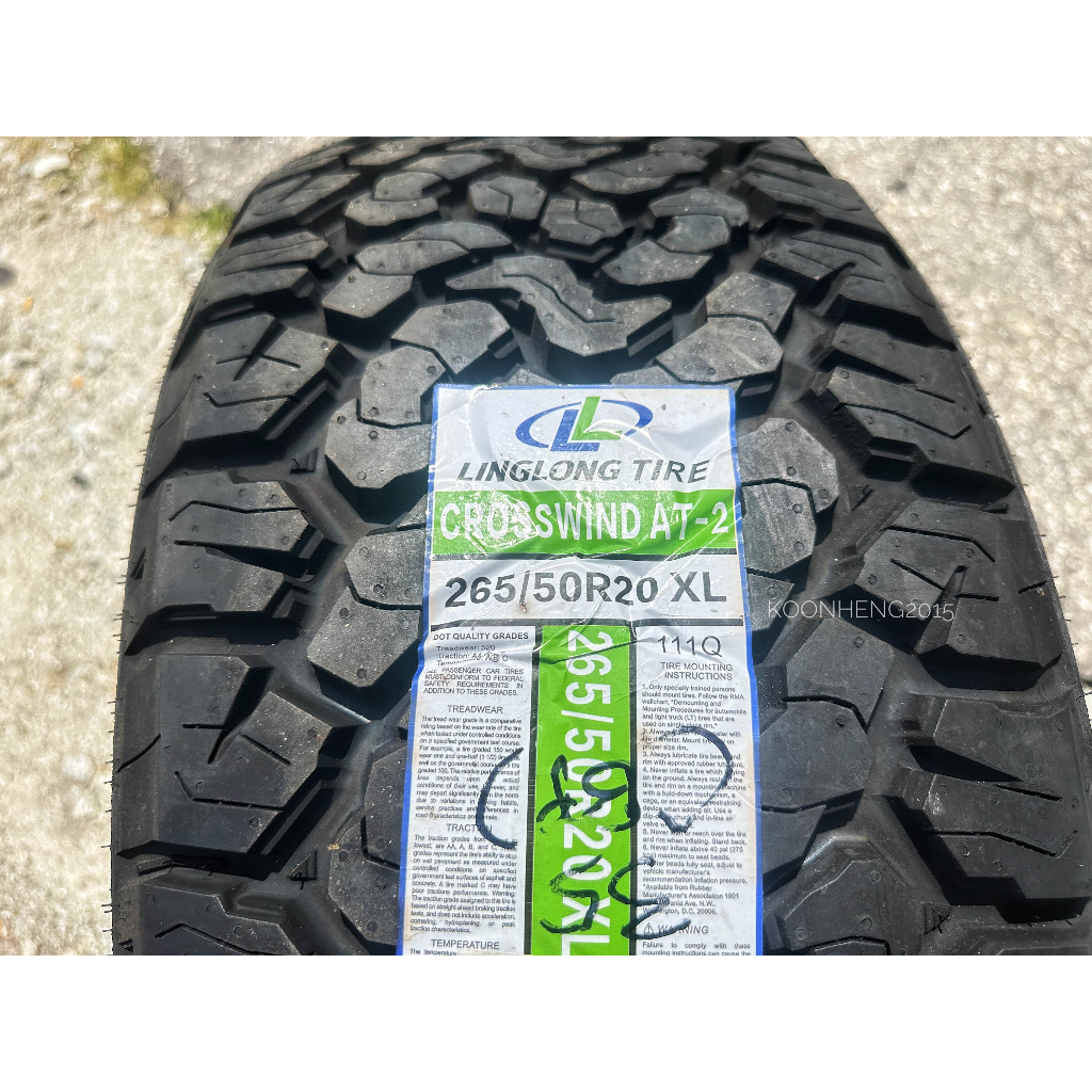 New Tires 4x4 OFFROAD Tyre LingLong Tayar - Crosswind A/T 265/50/20 ...