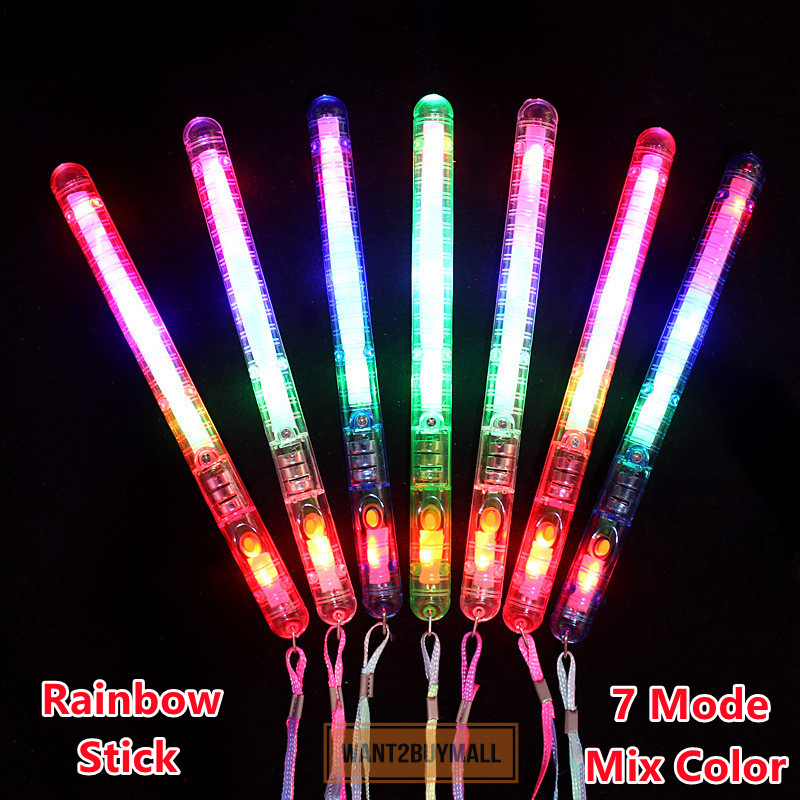 Multi Color Flashing LED Atomic Electric Raver Light Glow Stick Star ...