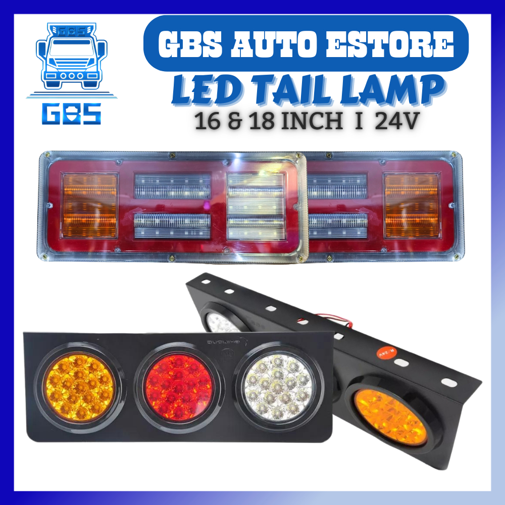 GBS Truck/Lori LED Tail Lamp Signal Reverse 24V 16 Inch 18 Inch Waterproof Durable Tail Light ...