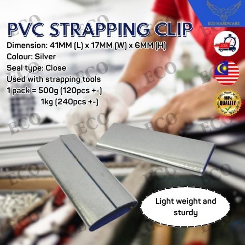 High Quality 5/8" PVC Strapping Clip (500g/1kg) PVC Packing Strap Clip ...