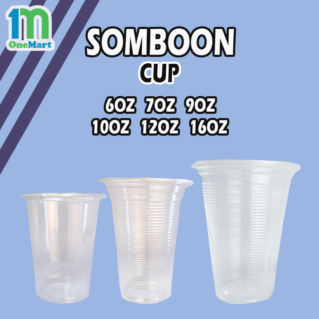 (Cup 10oz, 12oz, 14oz) 50PC SOMBOON Cup Plastik Saiz Kecil Cup Aiskrim ...