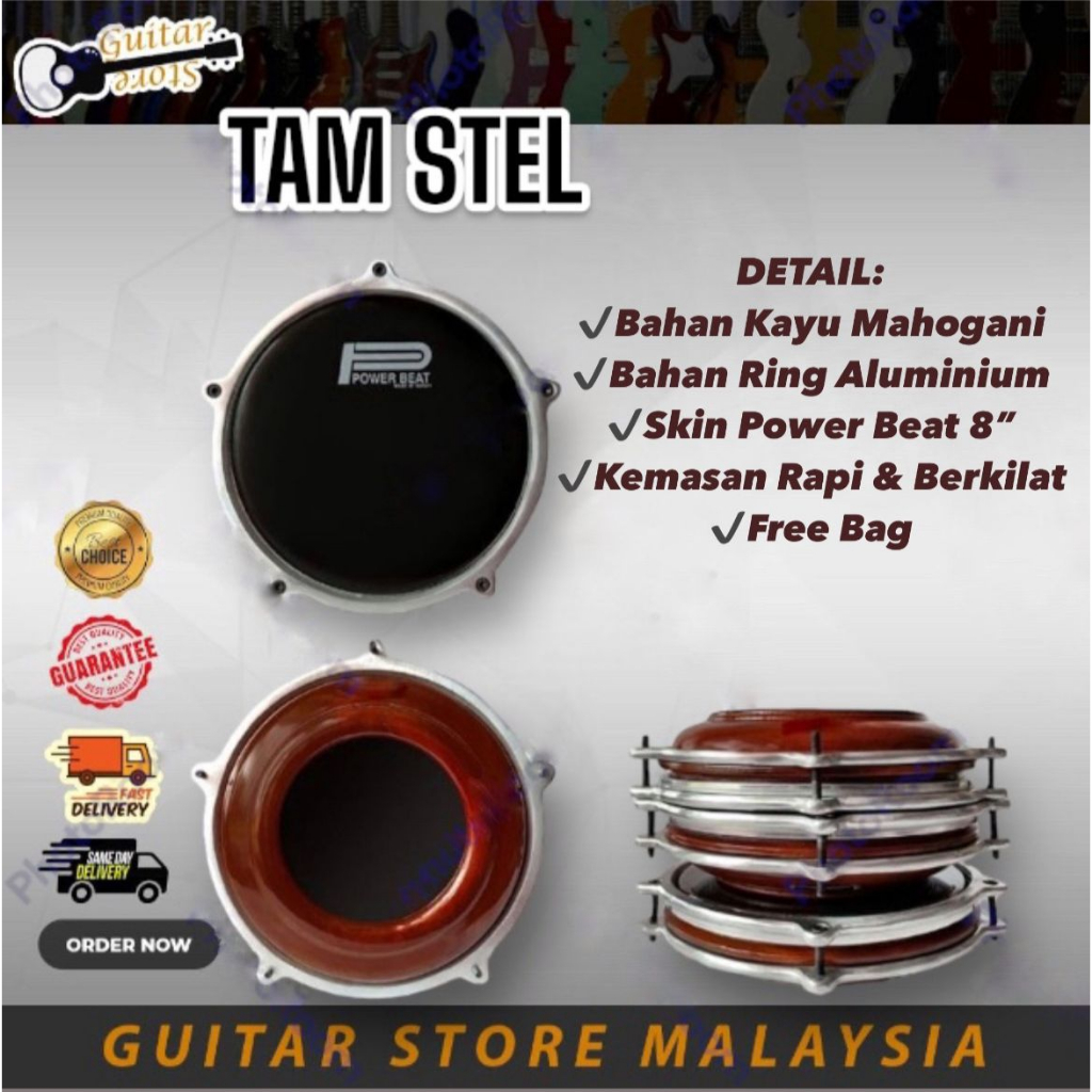 KOMPANG TAM SKIN MIKA POWER BEAT 8" / TAM DENGUNG / KEPRRAK /KEPLAK ...