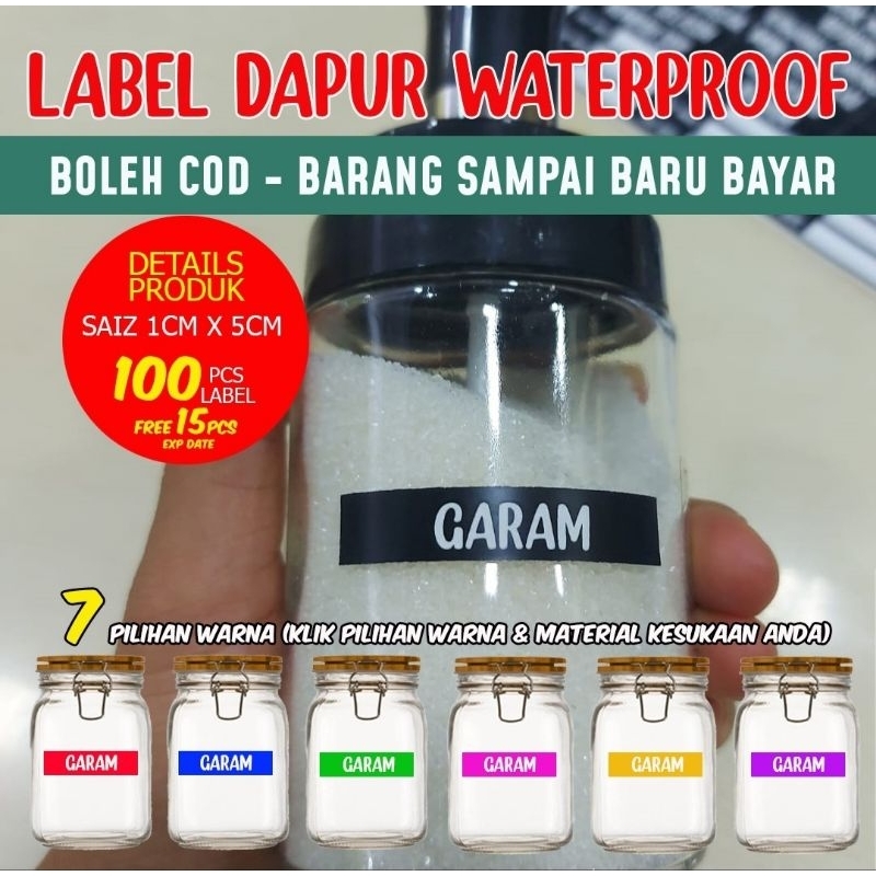 Sticker Dapur Label Tag Stiker Nama Barang Rumah Kitchen Organiser ...