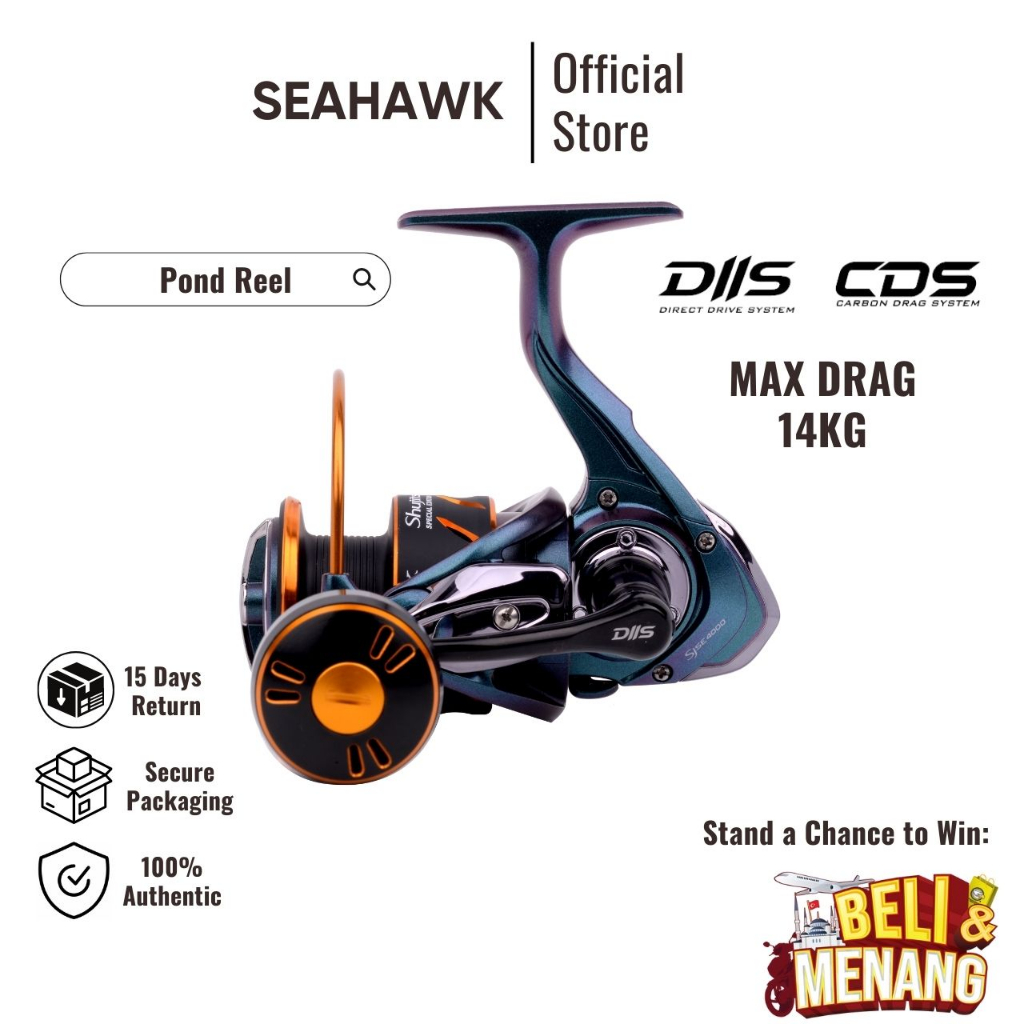 Seahawk Shujitsu SE | Carbon Max Drag 14kg | Screw-in CNC Aluminum ...