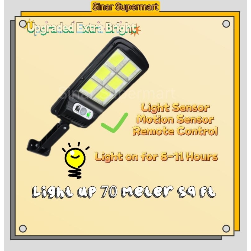 Upgraded Extra Brightness Solar Light 120W Rechargeable Light | Shopee ...