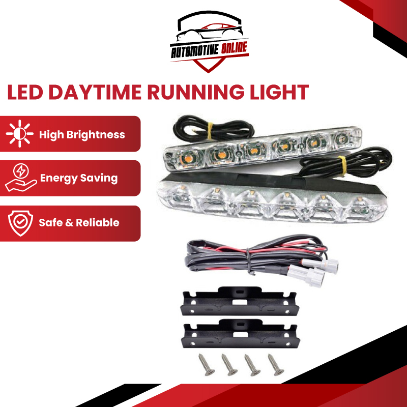 1pair 6 LED Car DRL Daytime Running Light & Signal Running Lamp Fog Day ...