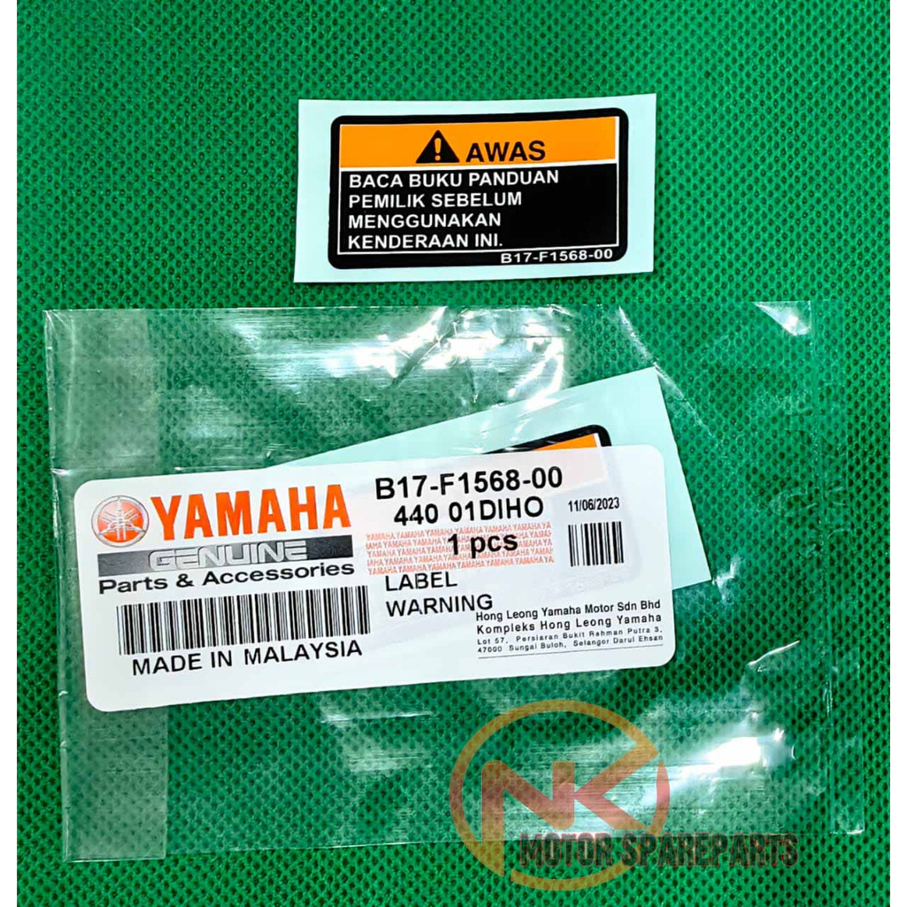 Y16/LC Fi V8/Y15 V1/Y15 V2 Sticker Awas Meter/Label Warning 100% ...