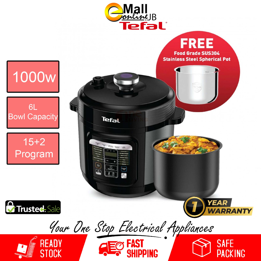 Tefal HOME CHEF SMART 6L Multicooker pressure cooker CY601D w Stainless ...