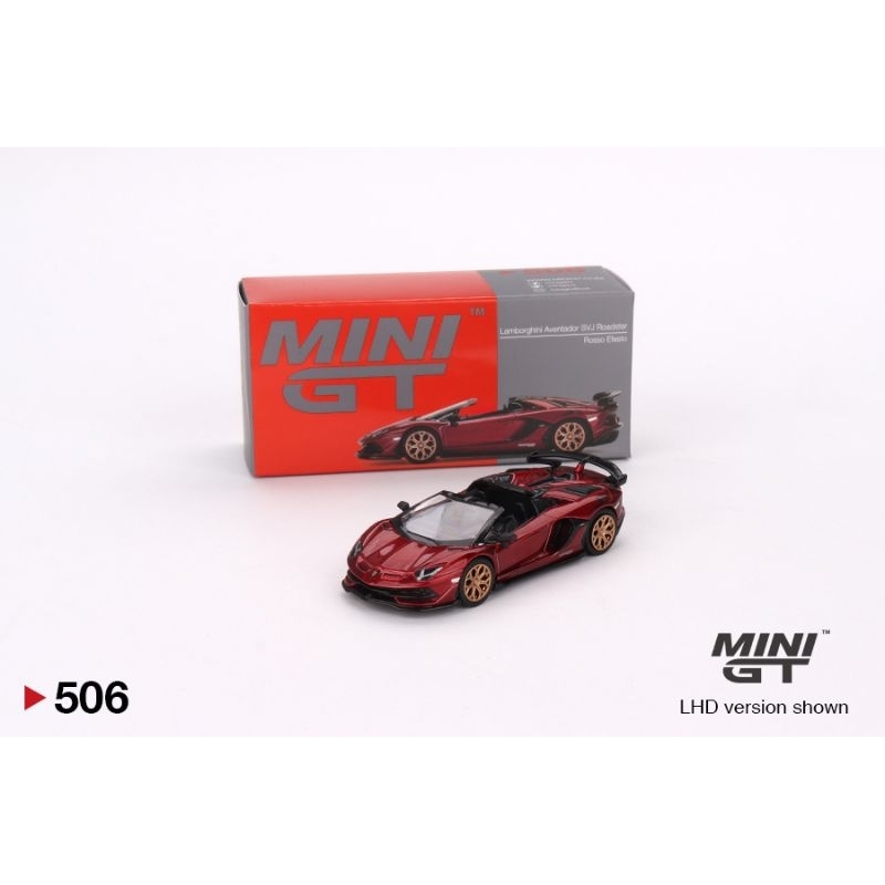 1/64 Mini GT #506 Lamborghini Aventador SVJ Roadster RHD (Rosso Efesto ...