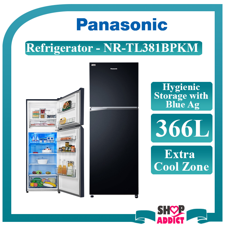 Panasonic Nr Tl381bpkm 366l Econavi Inverter 2 Door Top Freezer