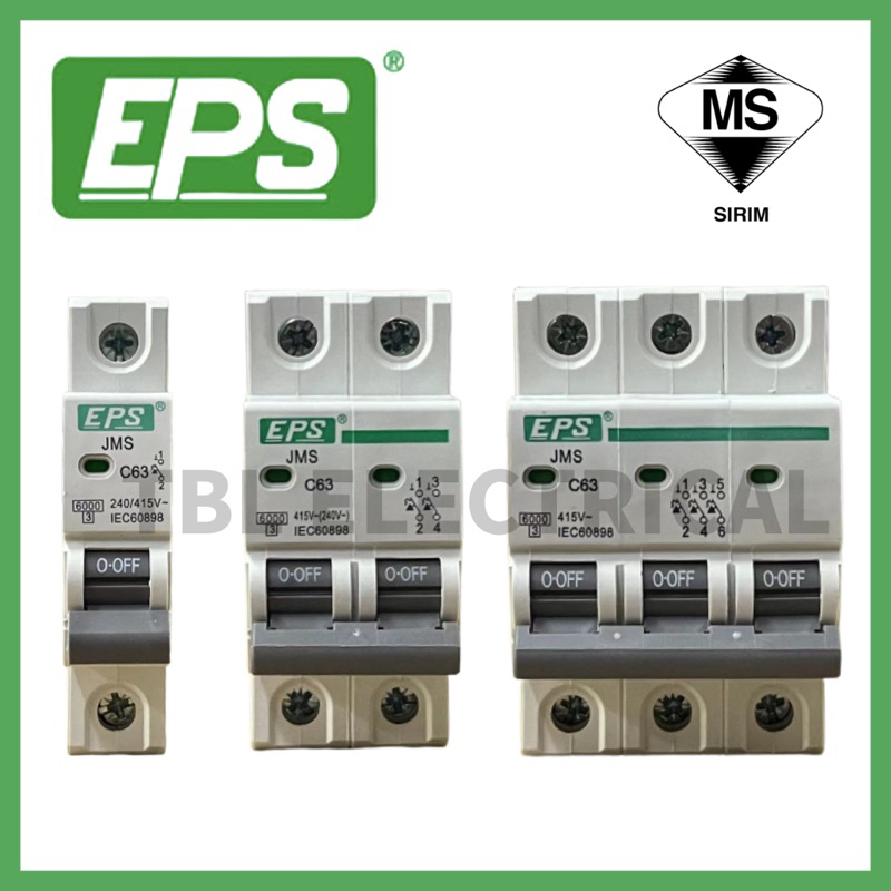 🔥READY STOCK🔥EPS 1P 2P 3P MCB 6A 10A 16A 20A 32A 40A 63A [SIRIM ...