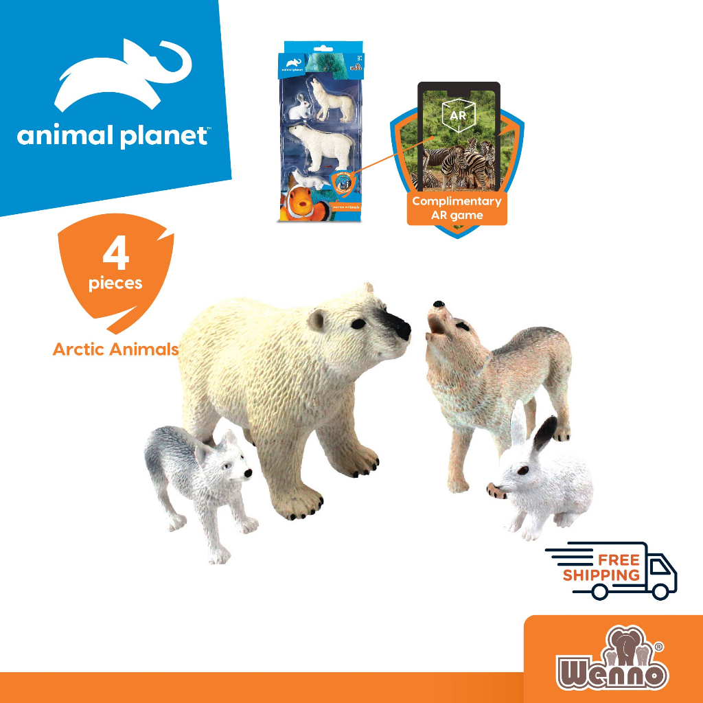 Wenno x Animal Planet 4pcs Arctic Animals in window box Educational ...