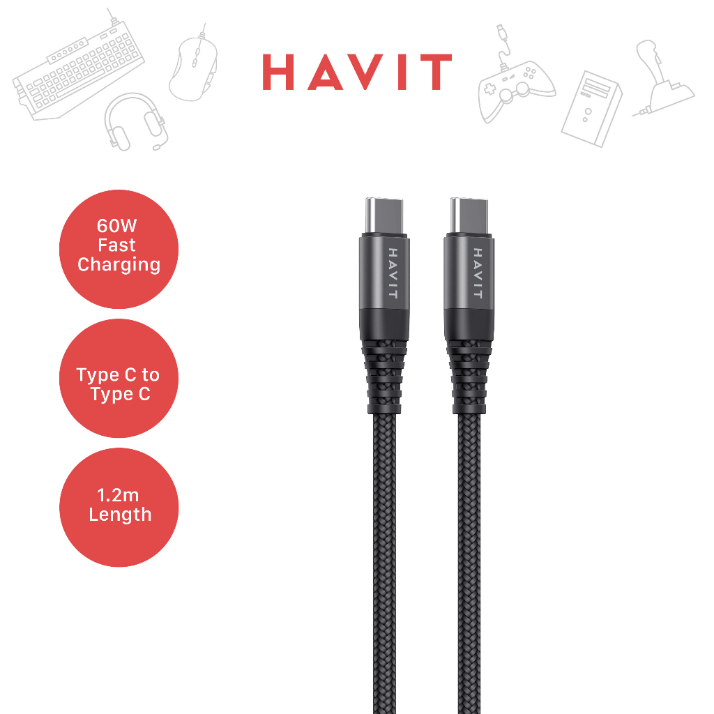 Havit CB6010 PD60WCable (Type-C to Type-C) | Shopee Malaysia