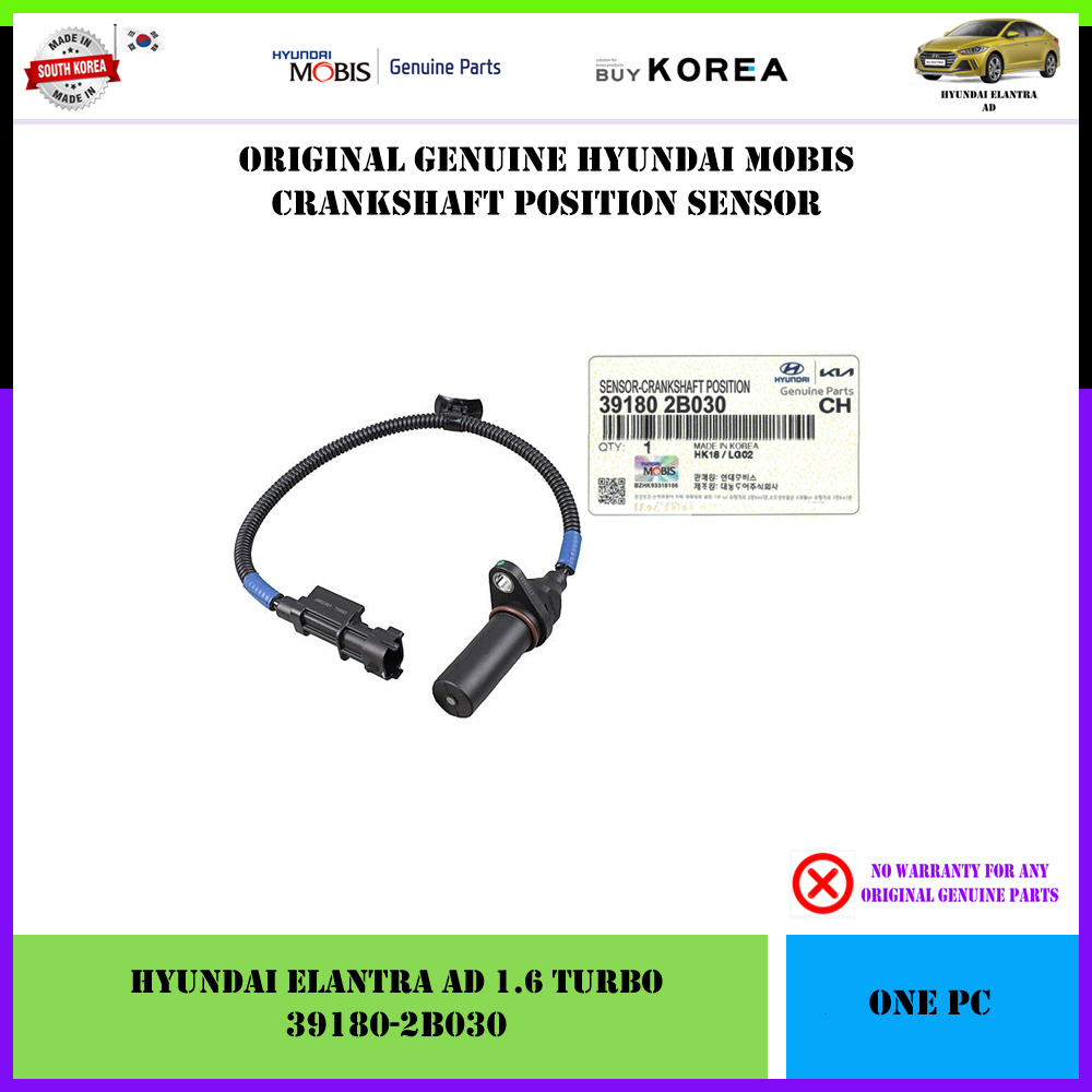 Hyundai Elantra AD 1.6 Turbo Genuine Hyundai Mobis Crankshaft Position Sensor (39180-2B030 ...