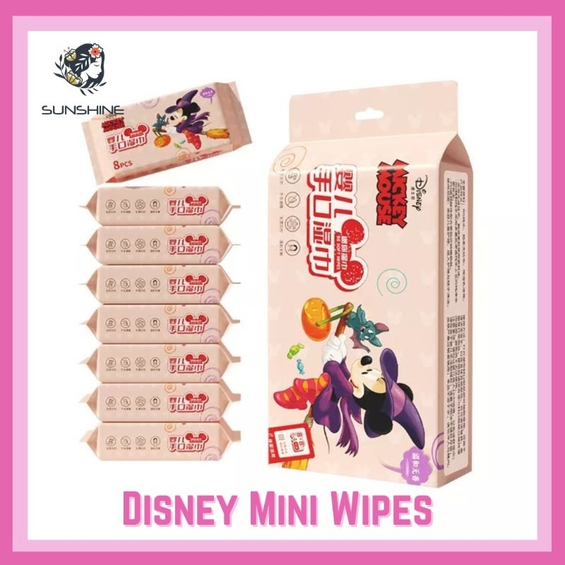 [SUNSHINE] Disney Mini Packing Baby Wipes Wet Wipes 8pack/Bag 迪士尼迷你婴儿手口 ...