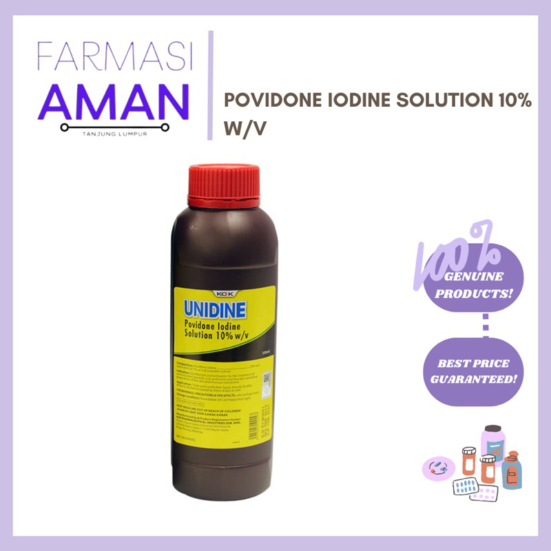 Unidine Povidone Iodine Solution 10% W/V (100ml / 500ml / 1000ml ...