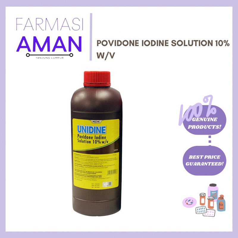 Unidine Povidone Iodine Solution 10% W/V (100ml / 500ml / 1000ml ...