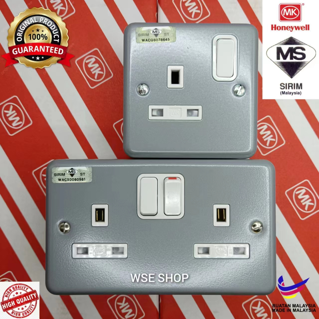 MK G2977/G2946 13a Metal Clad Switch Socket Outlet | Shopee Malaysia