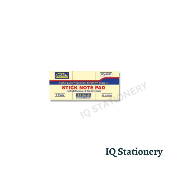 SUREMARK SQ6653/3 STICK NOTE 1 5/8"X2" 3PAD/PACK | Shopee Malaysia