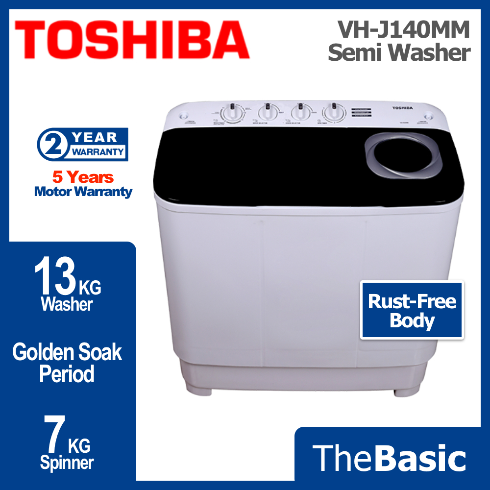 TOSHIBA 13KG Semi Auto Washer Washing Machine Mesin Basuh ( VH-J140MM ...
