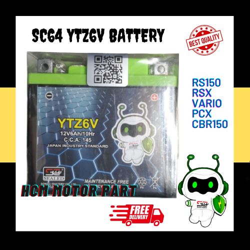 SC64 YTZ6V SEALED BATTERY {100% ORIGINAL} 12V6AH/10HR Bateri motor ...