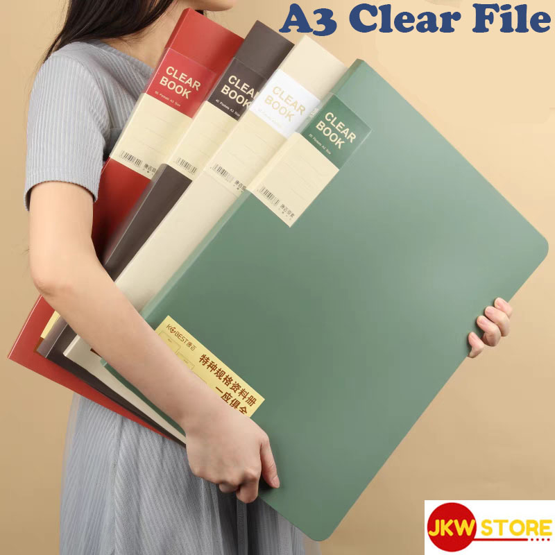Fail A3 Clear File 20 | 40 | 60 Pockets KOBEST Quality Clear Book File ...