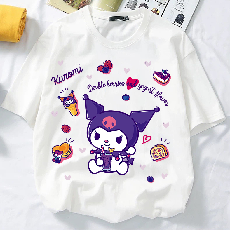 CARTOON T SHIRT Kuromi 3xl tshirt woman rabbit women pink girl cute ...