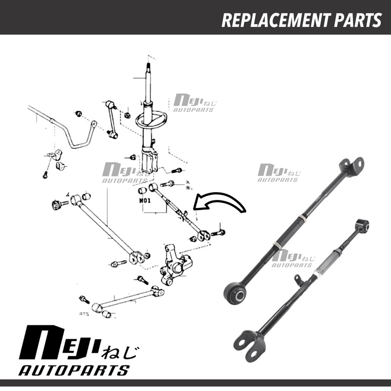 TOYOTA CAMRY 2007-2018 ACV40,ACV41, ASV50, ACV51 REAR SUSPENSION ARM ...