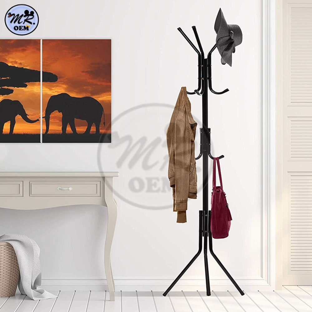 MR OEM Simple 9 Hooks Metal Cloth Rack Hanger Multipurpose Hanging Pole ...