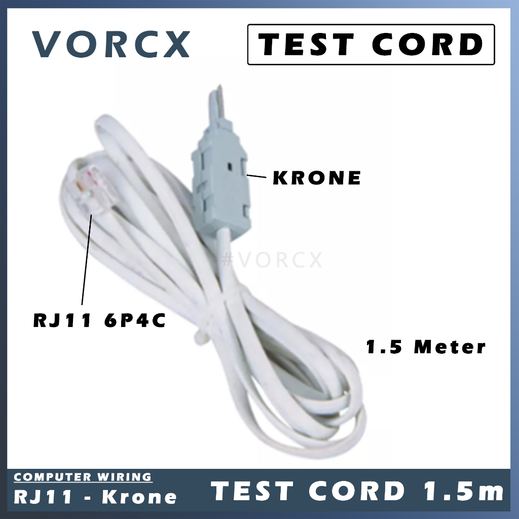 TC1 Test Cord Krone to RJ11 6P4C Plug 1.5 Meter Wire | Shopee Malaysia