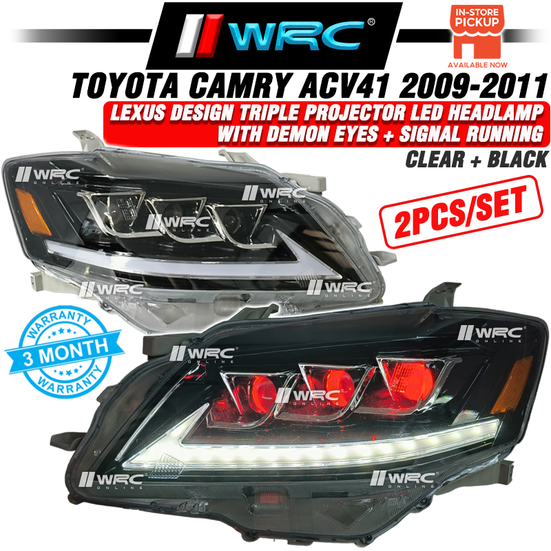 Toyota Camry ACV41 2009 - 2011 ( Lexus Design ) Triple Projector Led Headlamp With Demon Eyes ...