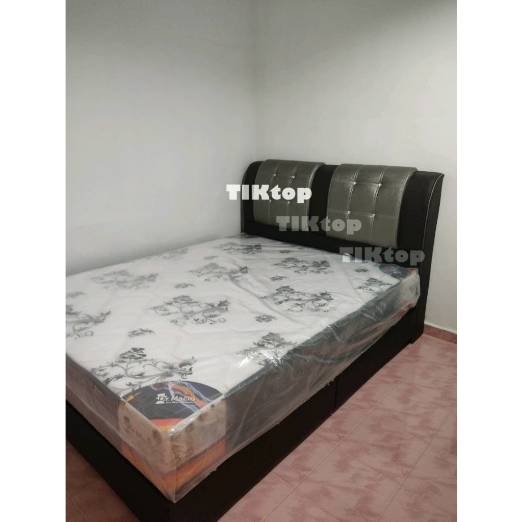Grey Bed PVC Bed Katil Single Super Single Queen King | Shopee Malaysia