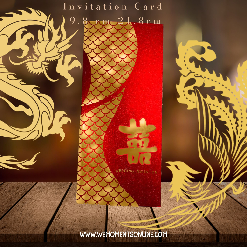 Chinese Wedding Invitation Card - WS005 龙凤呈祥 with Envelope RM2.90 per ...
