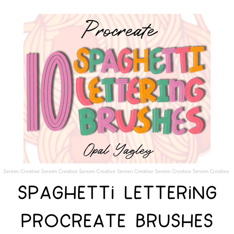 P633 Procreate 10 Spaghetti Lettering Brushes / Single Line - Double ...