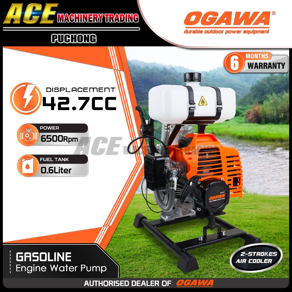 [ 100% Original ]OGAWA 1" (25mm) 2-Stroke Petrol Engine Water Pump ...