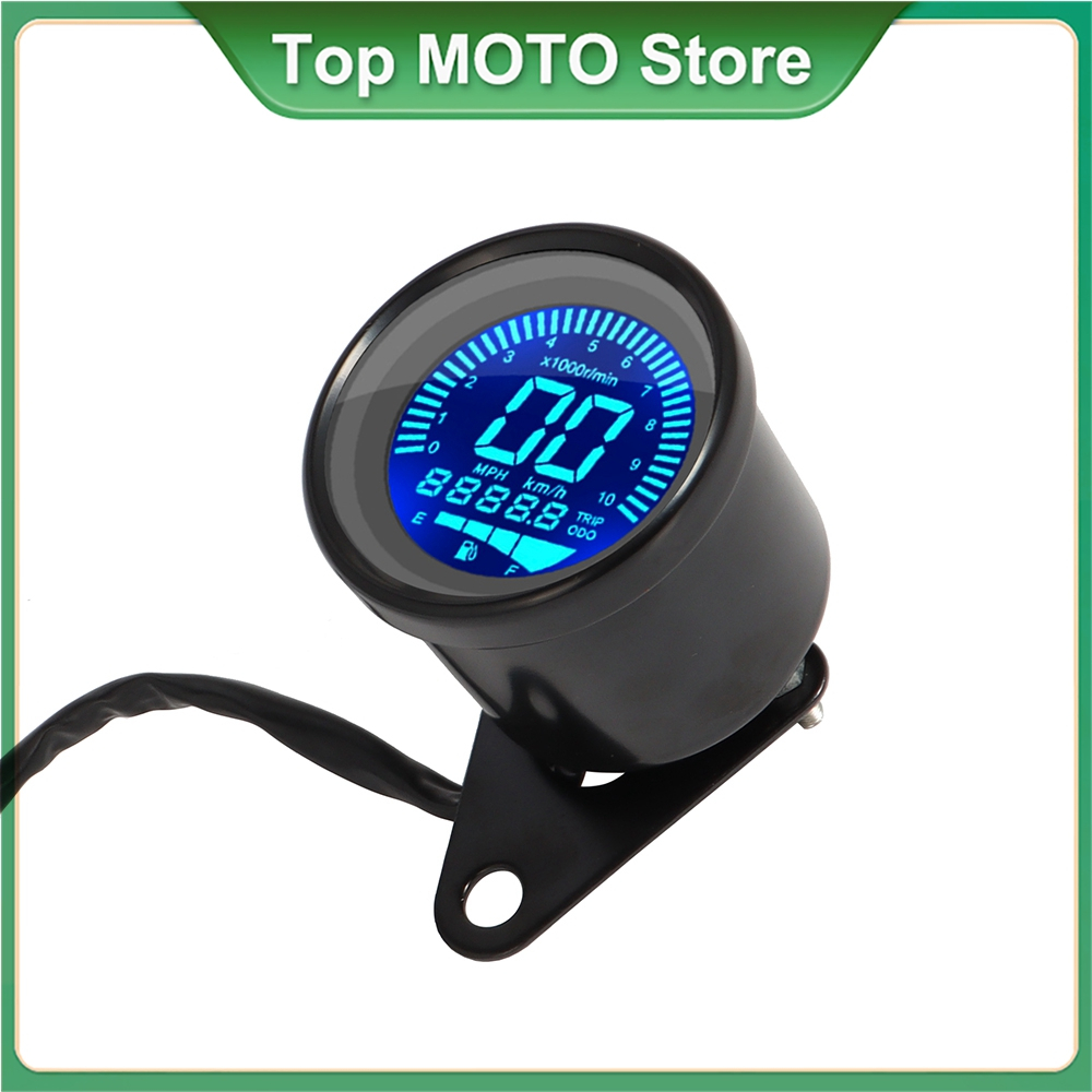Universal Motorcycle Digital Speedometer Scooter ATV Meter Retro LCD ...