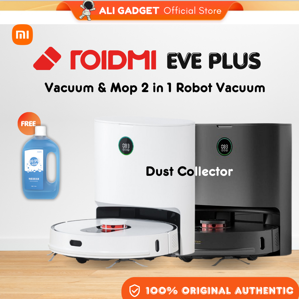 Xiaomi Roidmi Robot Vacuum and Mop Cleaner Eve Plus with Clean Base ...