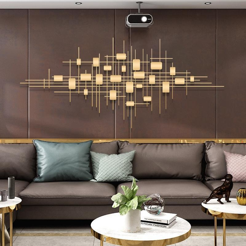 Hiasan Dinding Large Gold Luxury Wrought Iron Modern Metal Art Abstract ...