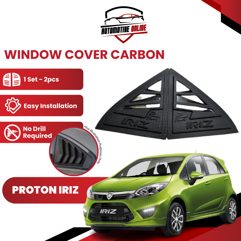 Proton Iriz Rear Window Side Louver Cover-Carbon | Shopee Malaysia